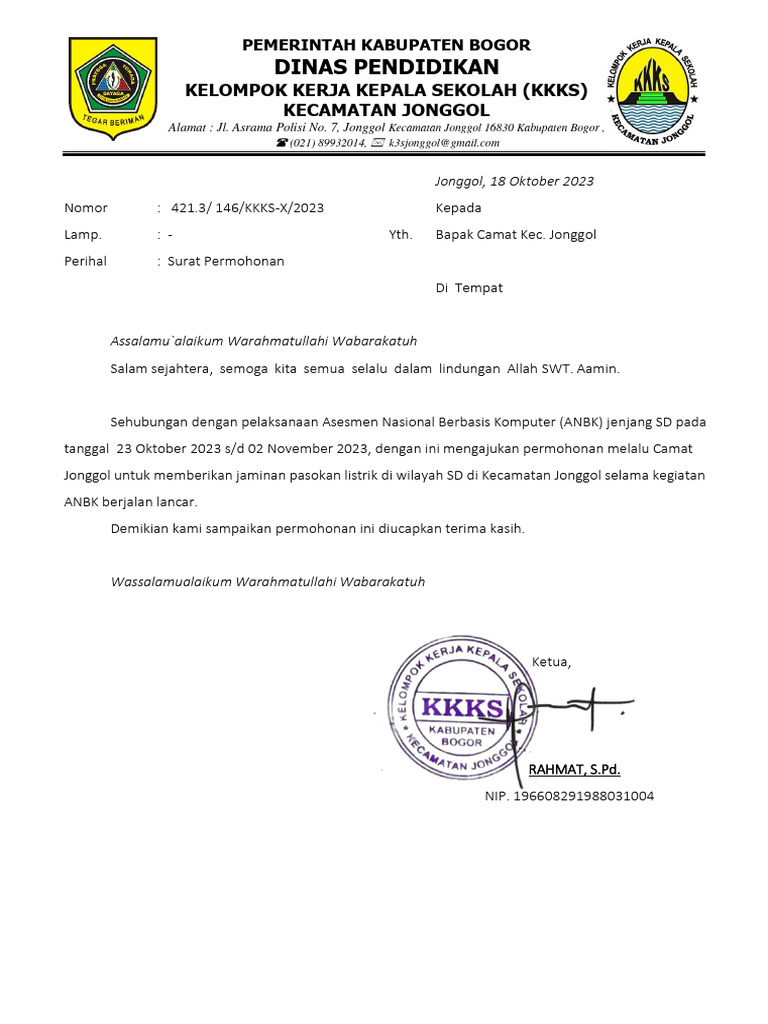 Surat Permohonan K3S | PDF