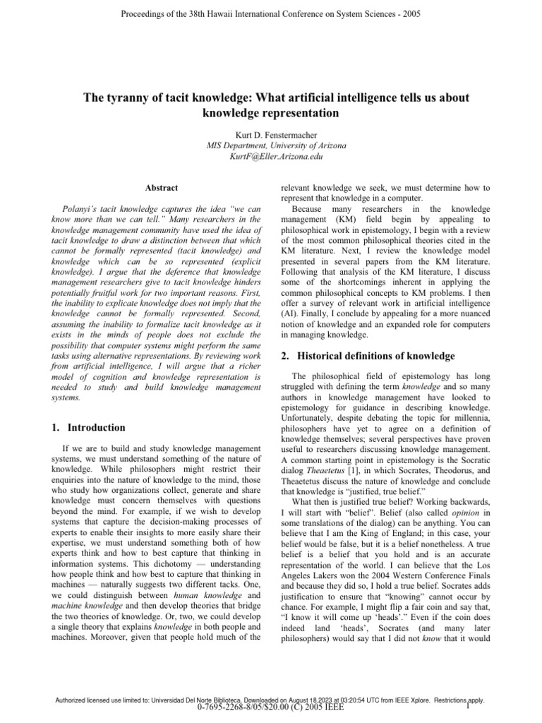 AI's Role in Tacit Knowledge Management | PDF | Knowledge | Tacit Knowledge