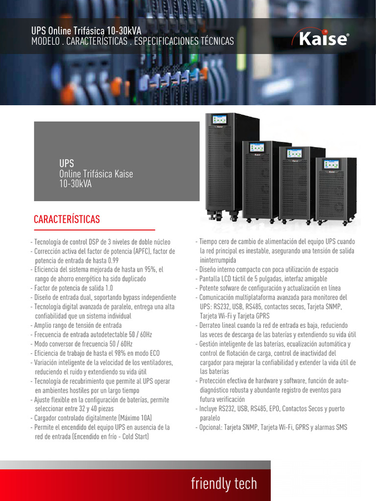 Ficha Ups 10kva 20kva y 30kva Ea990pro g5 Torre Kaise (Touch) 2023 | Descargar gratis PDF ...