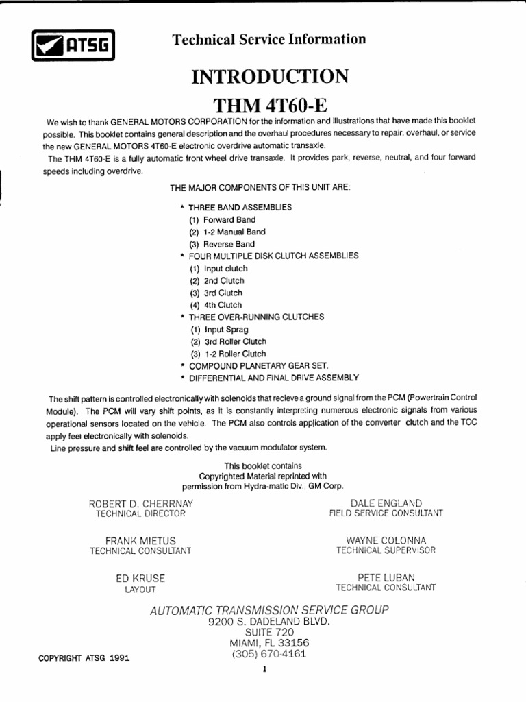 THM 4T60-E Service Manual | PDF