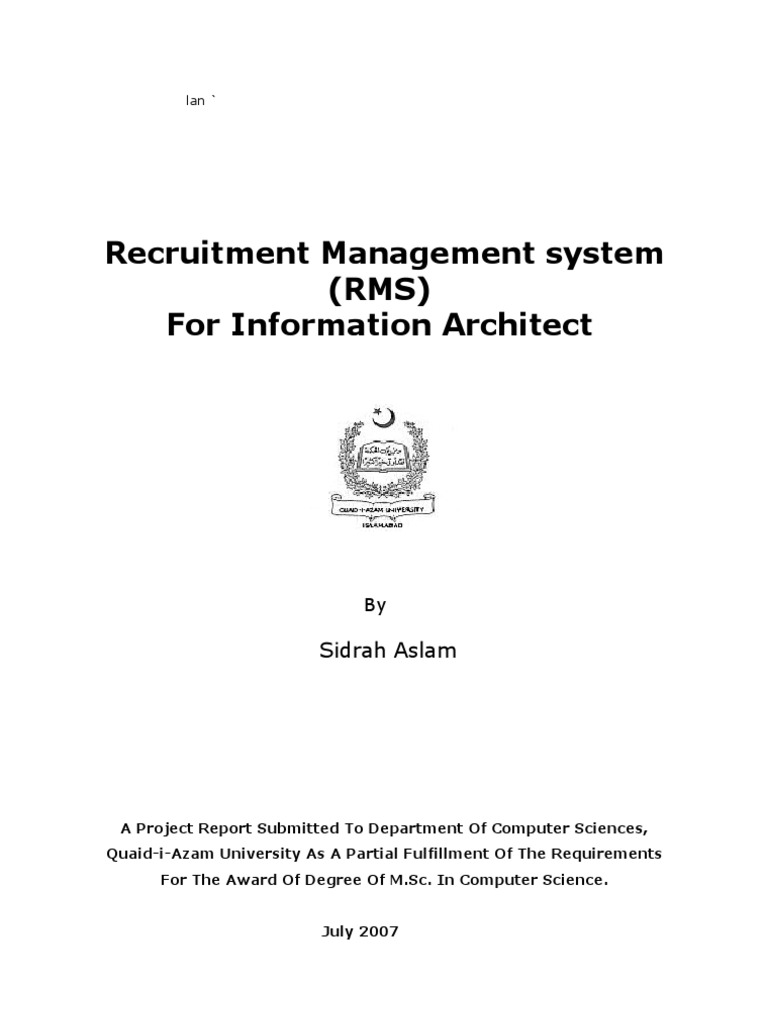 Recruitment Management System Final | PDF | Software Testing | Databases