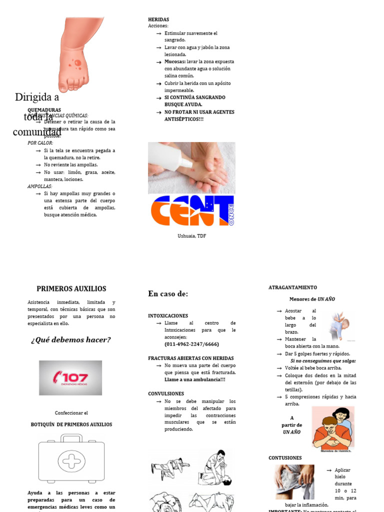 TRIPTICO | PDF | Primeros auxilios | Quemar