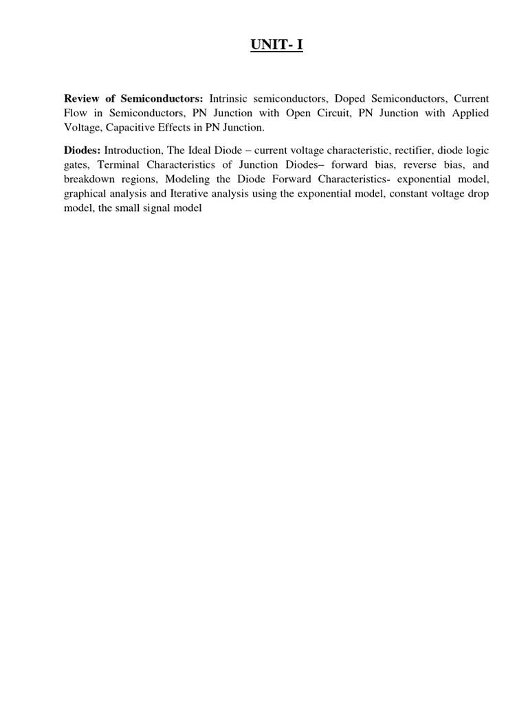 EDC Unit I | PDF | P–N Junction | Semiconductors
