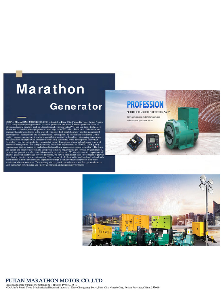 Marathon Generator Parts Overview | PDF