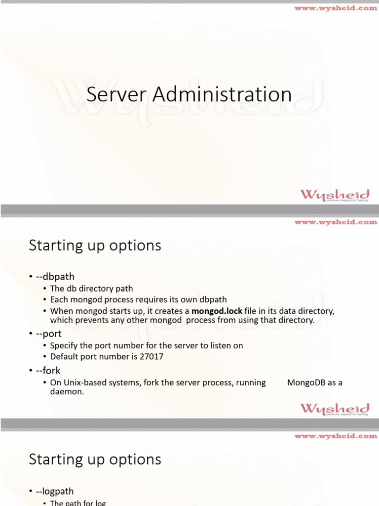 Server Administration | PDF | Mongo Db | Databases