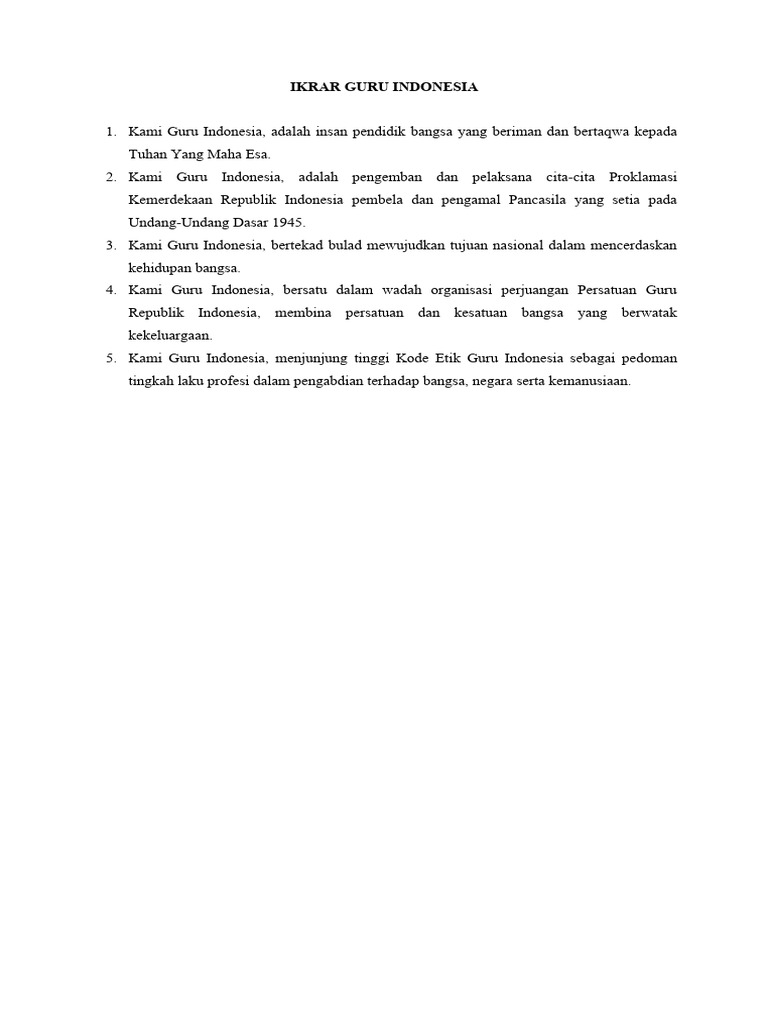 IKRAR Dan KODE ETIK GURU INDONESIA | PDF | Kesehatan Holistik IKRAR Dan KODE ETIK GURU INDONESIA | PDF | Kesehatan Holistik