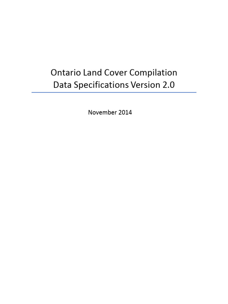 Ontario Land Cover Data Specifications | PDF