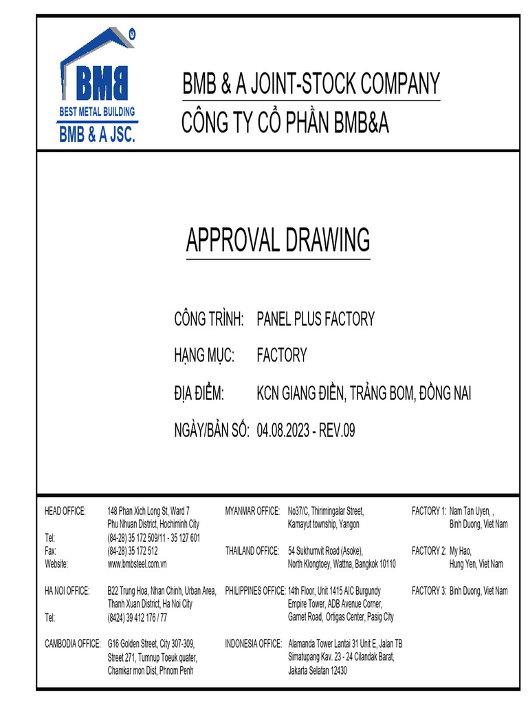 BMB&A Approval Drawing for Panel Plus Factory | PDF