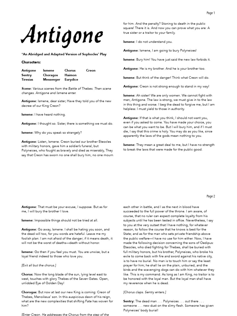 Antigone | Download Free PDF | Theban Mythology | Boeotian Mythology