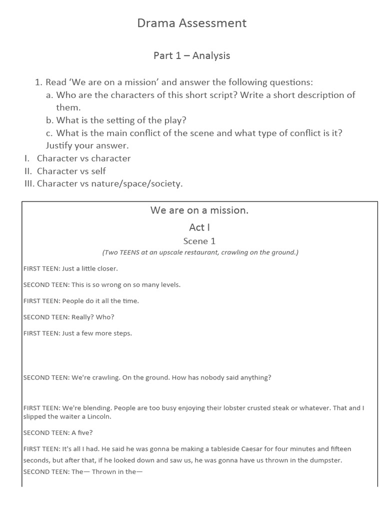 Drama Assessment | PDF