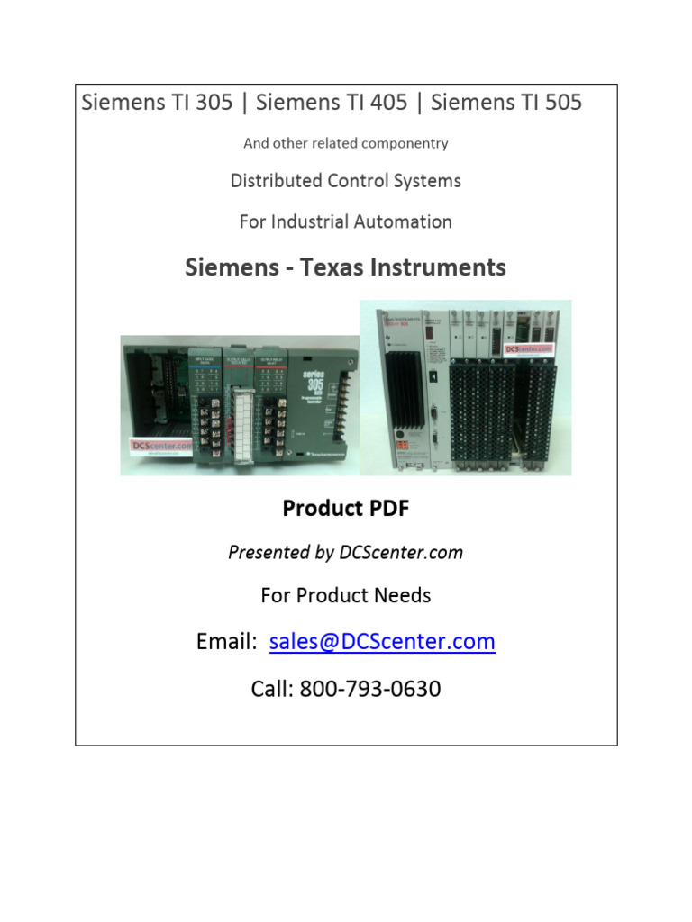 Siemens - Texas Instruments: Siemens TI 305 - Siemens TI 405 - Siemens TI 505 | PDF | Computer ...