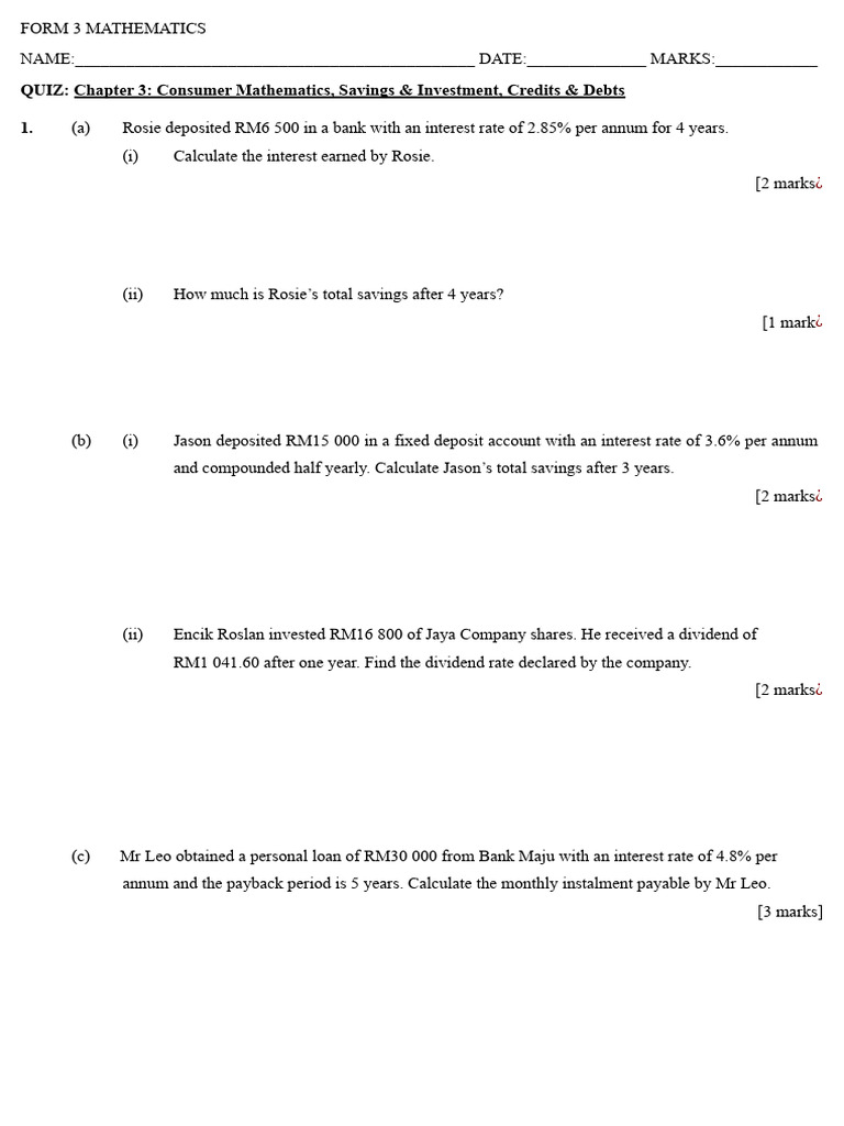 Quiz Chapter 3 | PDF