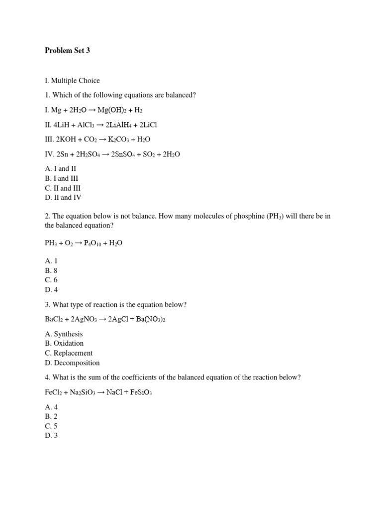 Problem Set 4 1 | PDF | Gases | Mole (Unit)