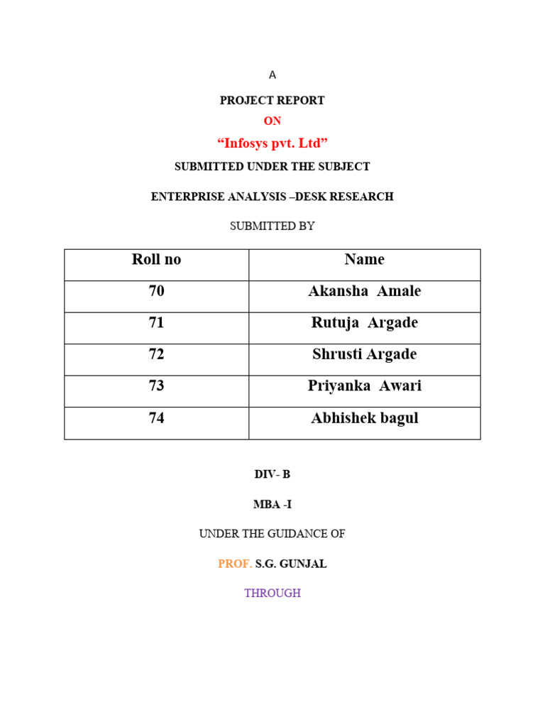 Infosys Project 1 | PDF | Business | Economies