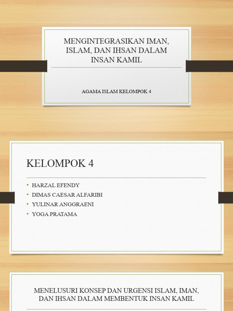 Mengintegrasikan Iman, Islam, Dan Ihsan Dalam | PDF
