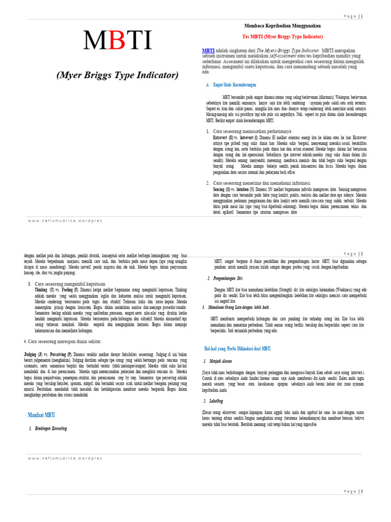 Mbti 1 | PDF