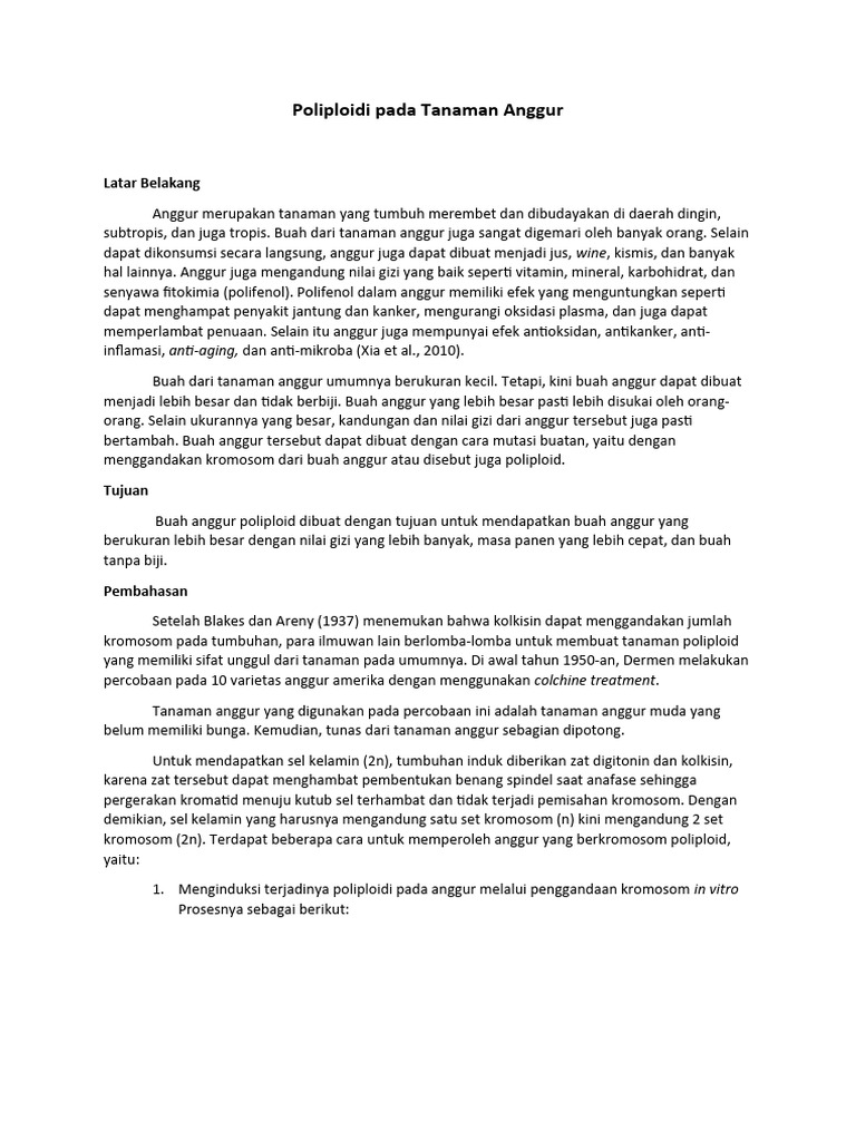 Poliploidi Tanaman Anggur | PDF