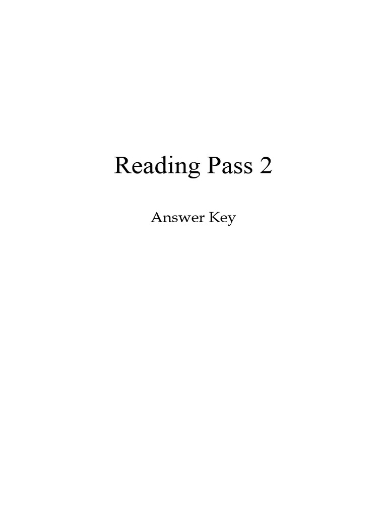Reading Pass 2 Answer Key | PDF | Cost Of Living | Forensic Science