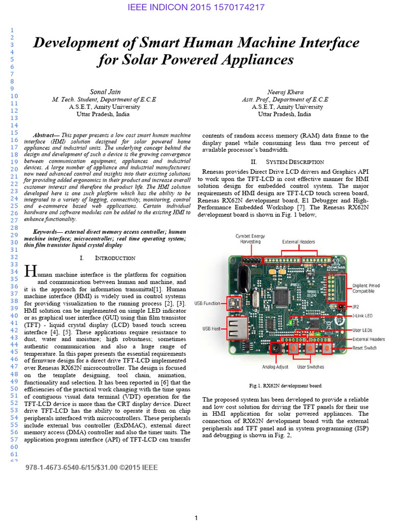 Development Of Smart Human Machine Interface For Solar Powered Appliances Pdf User Interface