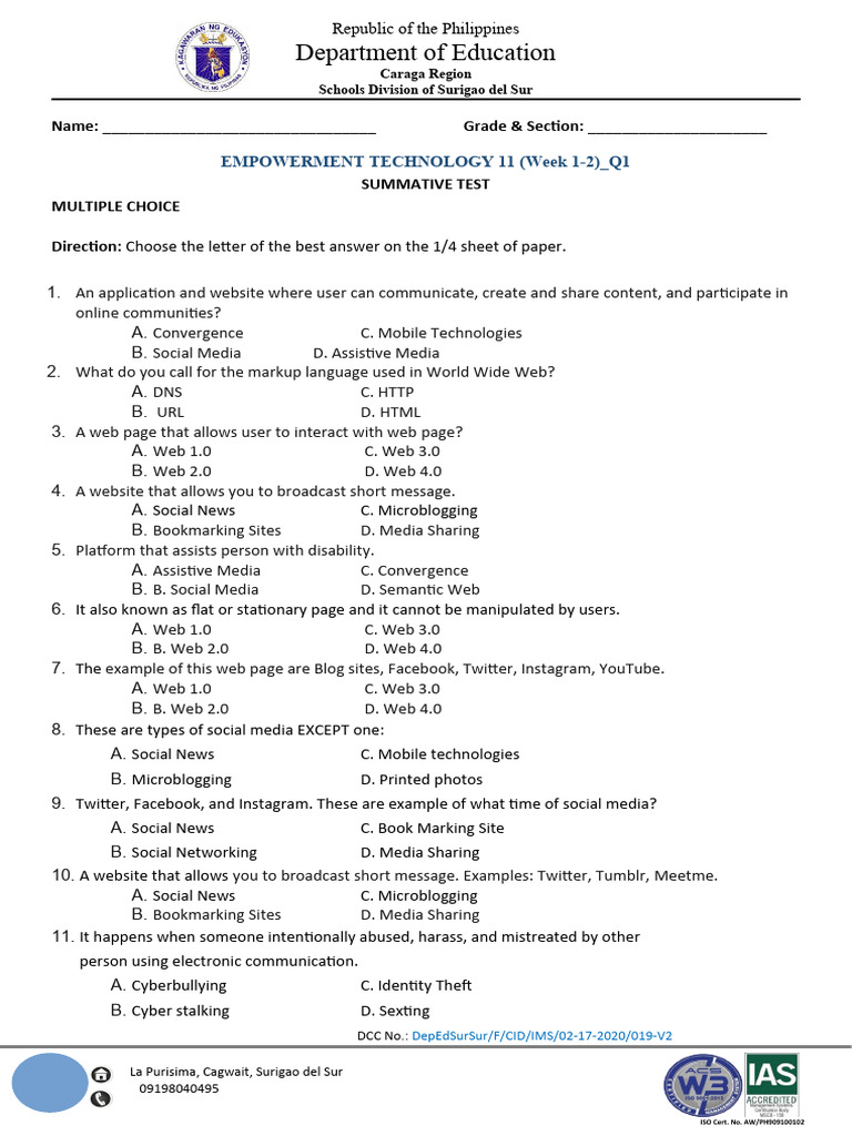 EmpoTech_summative-Week-12_Q1 | PDF | World Wide Web | Internet & Web