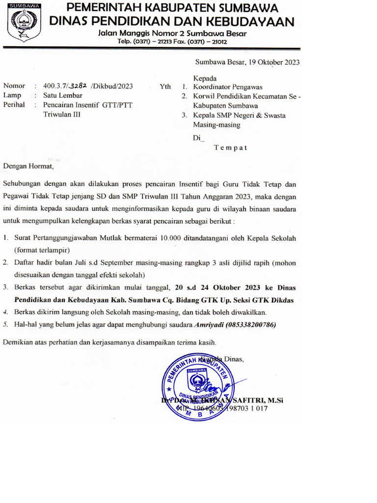 Pencairan Insentif GTT - PTT Triwulan 3 | PDF Pencairan Insentif GTT - PTT Triwulan 3 | PDF