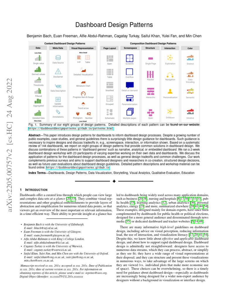Dashboard Design Patterns | PDF | Information | Infographics