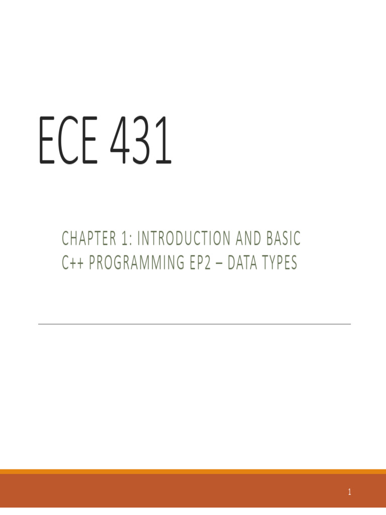 ECE431 CHAPTER 1.2 (ODL) EP2 Data Types | PDF | Boolean Data Type ...