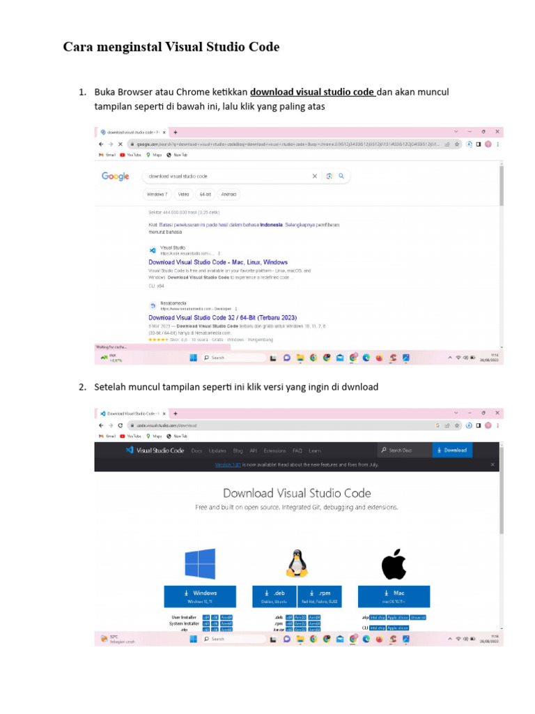 Panduan Instalasi Visual Studio Code | PDF
