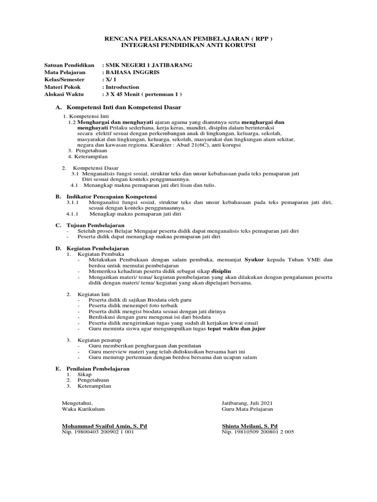 Contoh RPP | PDF
