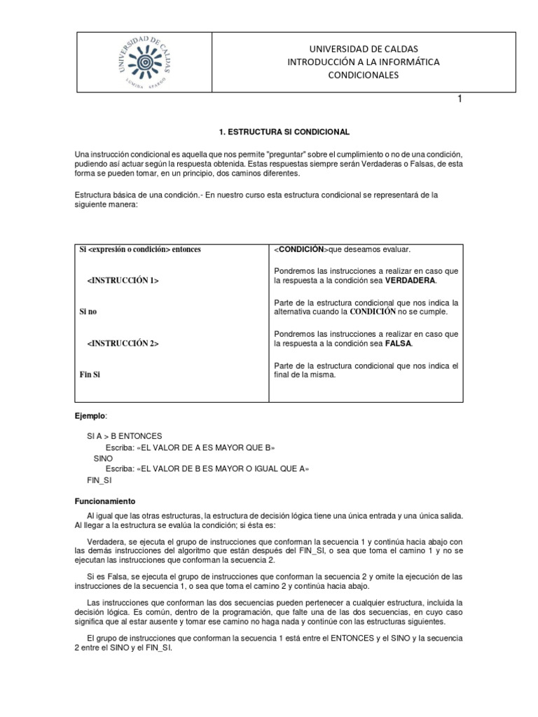 Estructuras Condicionales en Programación | PDF | Salario