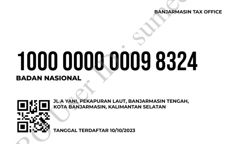 Kartu NPWP Dummy 1 | PDF