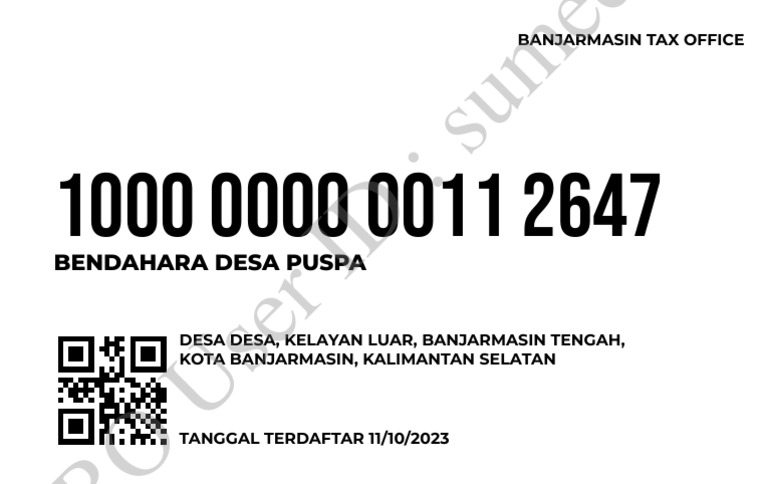 Kartu NPWP Dummy 2 | PDF