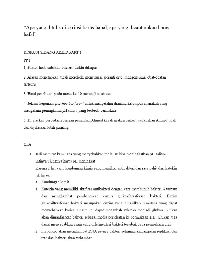 Apa Yang Ditulis Di Skripsi Harus Hapal | PDF