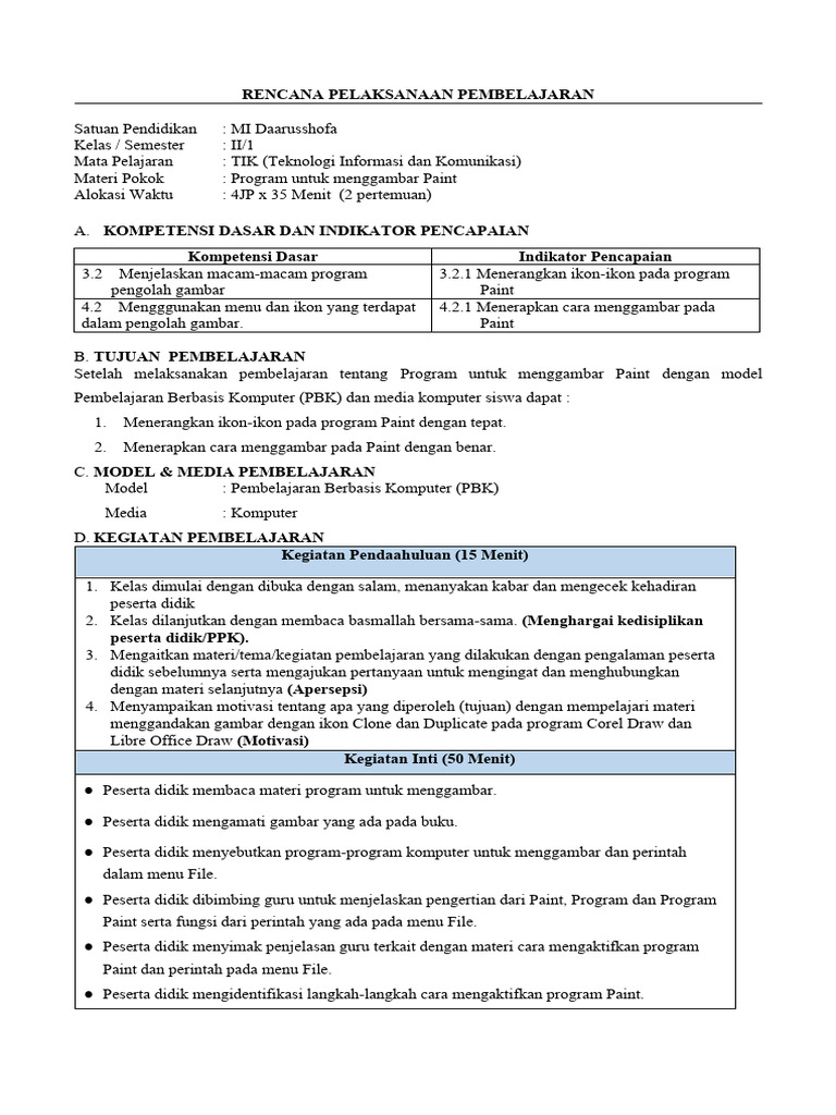 Tik RPP Bab 2 - 1 | PDF