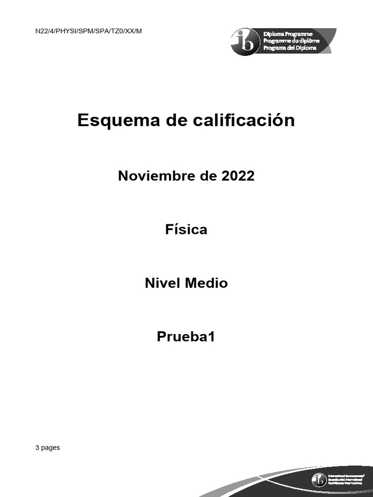 Physics Paper 1 SL Markscheme Spanish | PDF