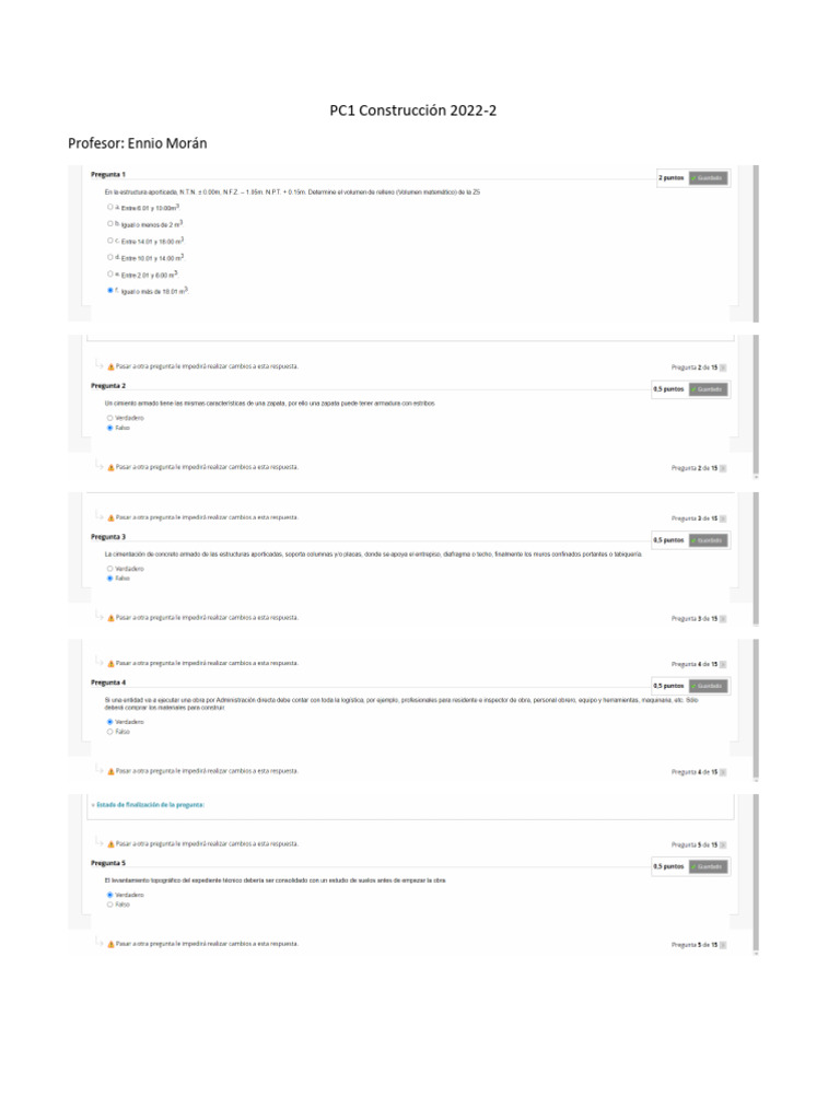 PC1 Construcción 1 - 2022-2 | PDF