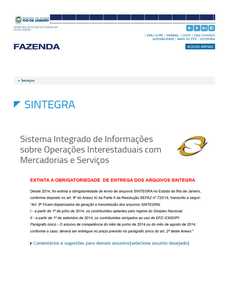 SINTEGRA | PDF