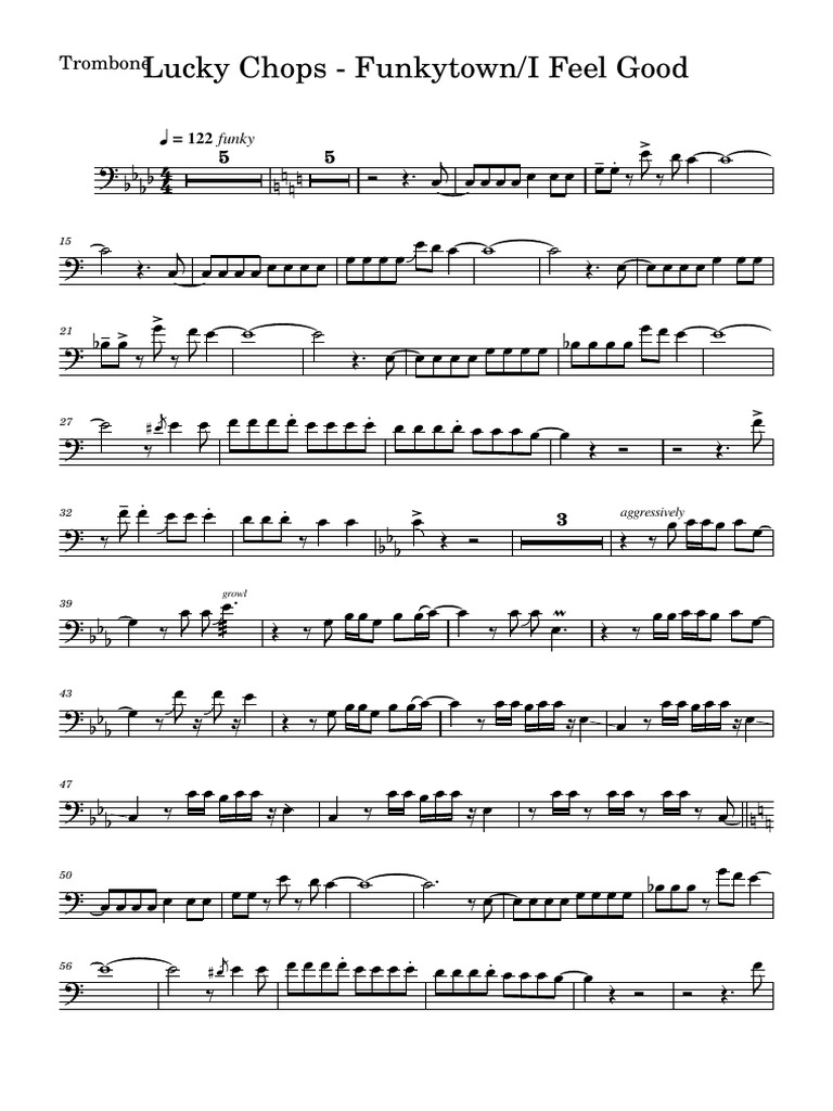 Funkytown - I Feel Good - Lucky Chops-Trombone | PDF