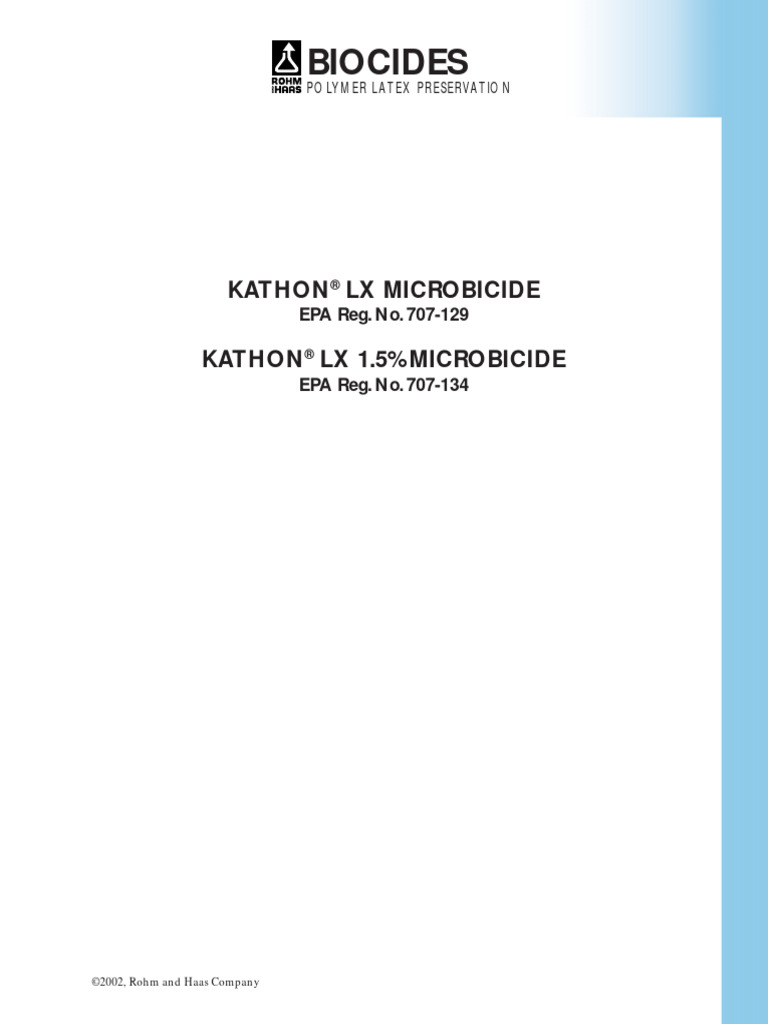 Kathon LX | PDF | Antimicrobial | Ethanol