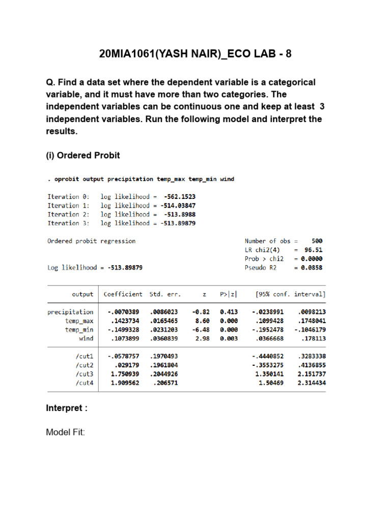 Lab - 8 | PDF | Statistical Models | Data Analysis