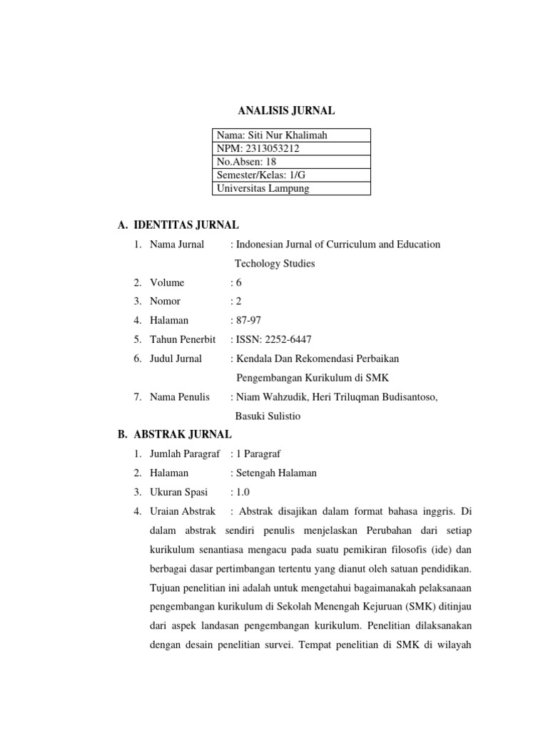 Imaa-Analisis Kurikulum Dan Pembelajaran | PDF