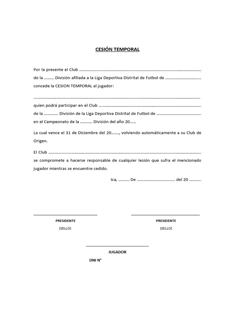 Cesión Temporal 2023 | PDF