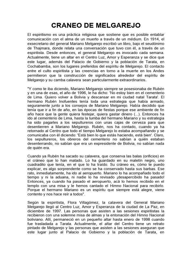 Craneo de Melgarejo | PDF