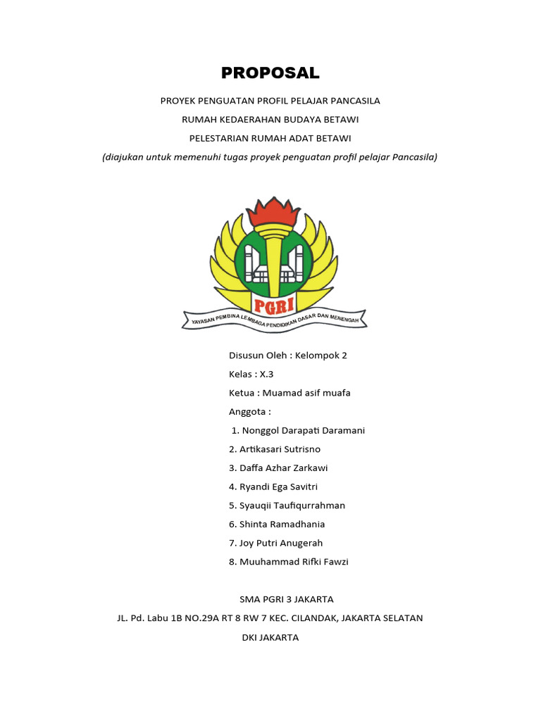 PROPOSAL Proyek Pancasila 2 | PDF