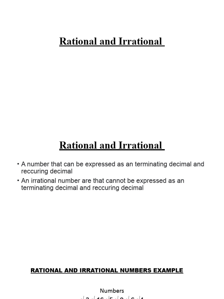 Rational and Irrational | PDF | Numbers | Multiplication