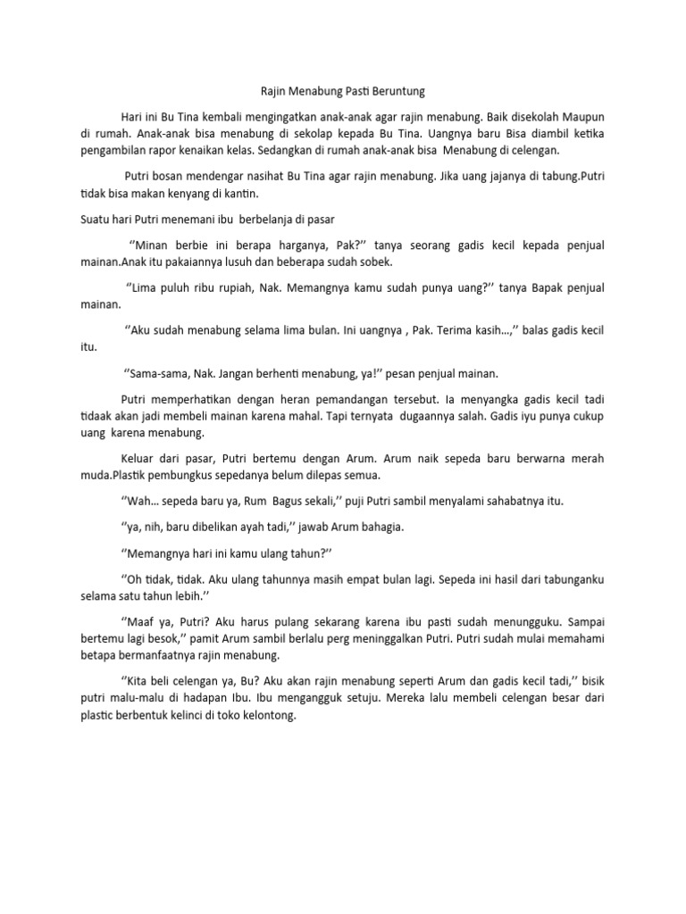 Rajin Menabung Pasti Beruntung | PDF | Memasak, Makanan, & Anggur