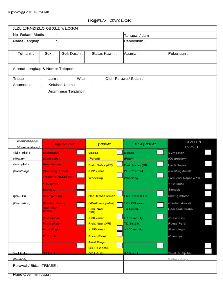 PDF Lembar Triase Ugd | PDF