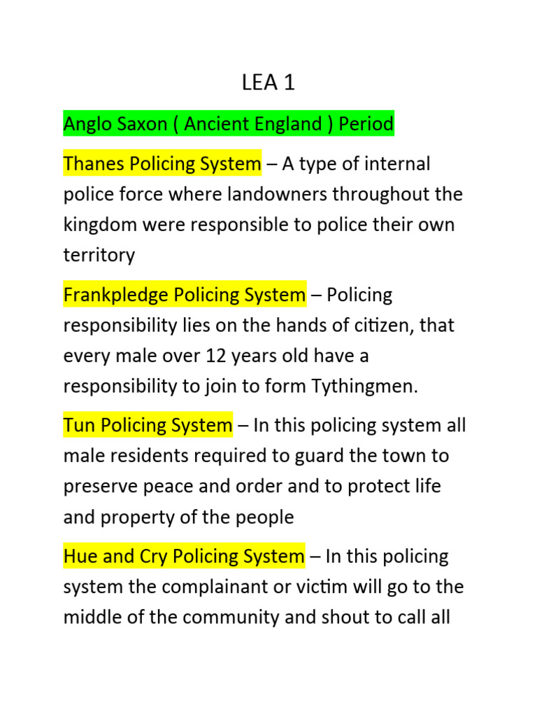 LEA 1 Prelim | PDF | Police | Crimes