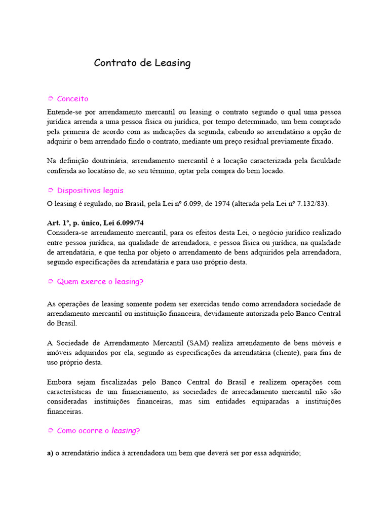 Contrato de Leasing | PDF