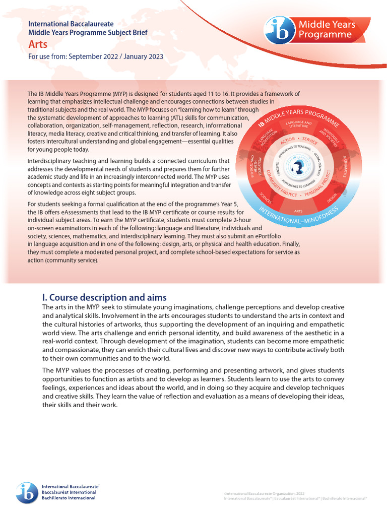 Myp-Brief Arts | PDF | Educational Assessment | Human Communication